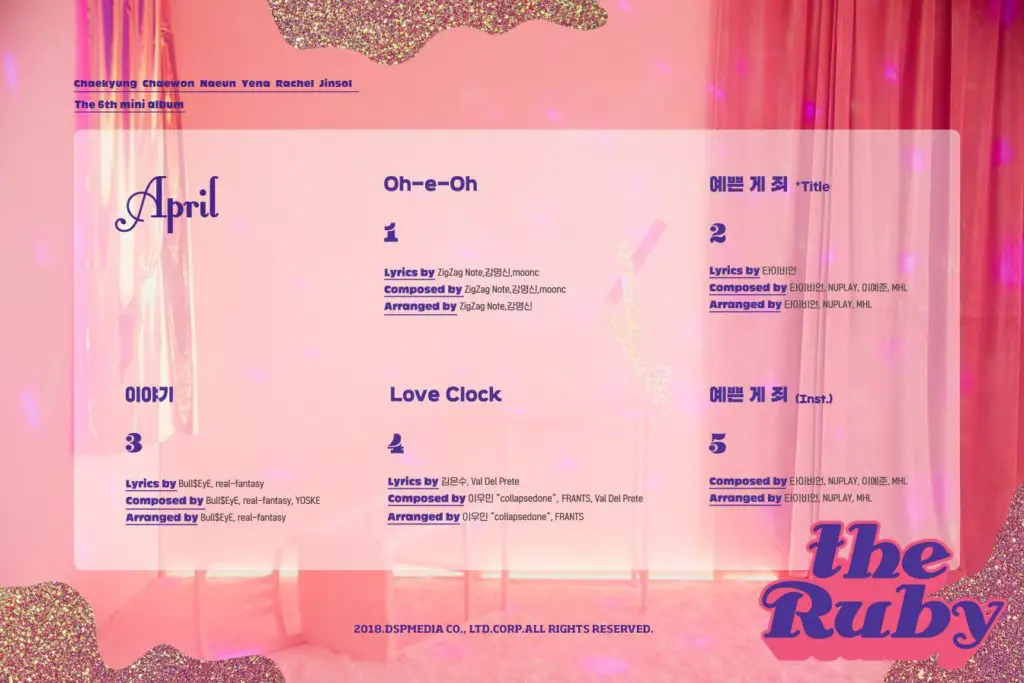 APRIL dévoile la tracklist de « the Ruby » – K-GEN